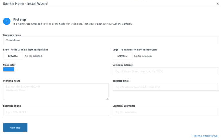 How to finish the installation wizard – ThemeStreet